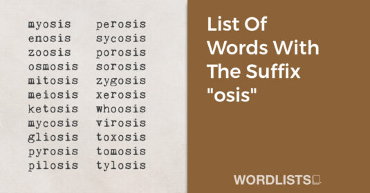 List Of Words With The Suffix "oid"