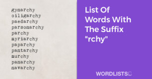 List Of Words With The Suffix "acy"