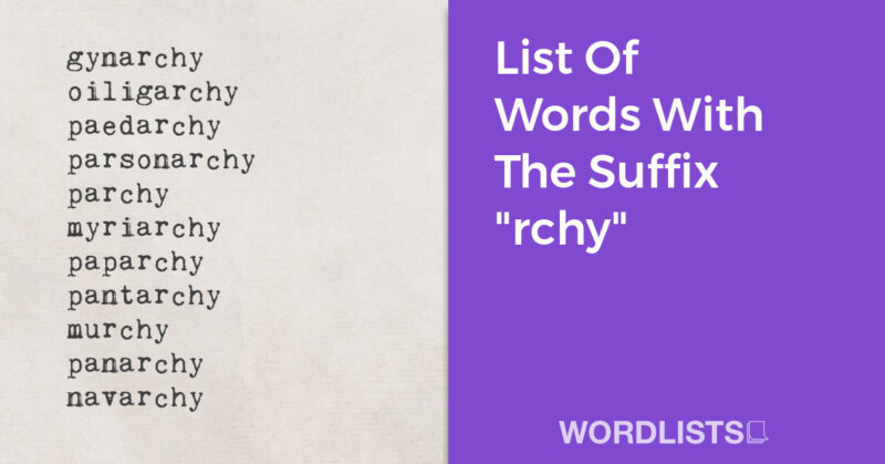 List Of Words With The Suffix "acy"