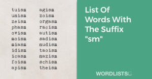 List Of Words With The Suffix "eous"