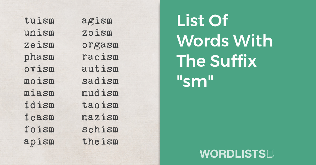 List Of Nouns Ending In ism 